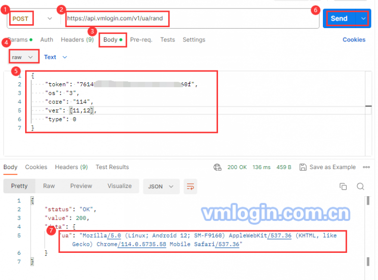 使用API接口指定操作系统和内核版本号随机获取UA VMLogin帮助中心