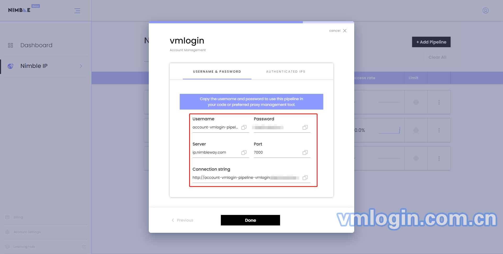 Nimble 代理设置 - VMLogin帮助中心