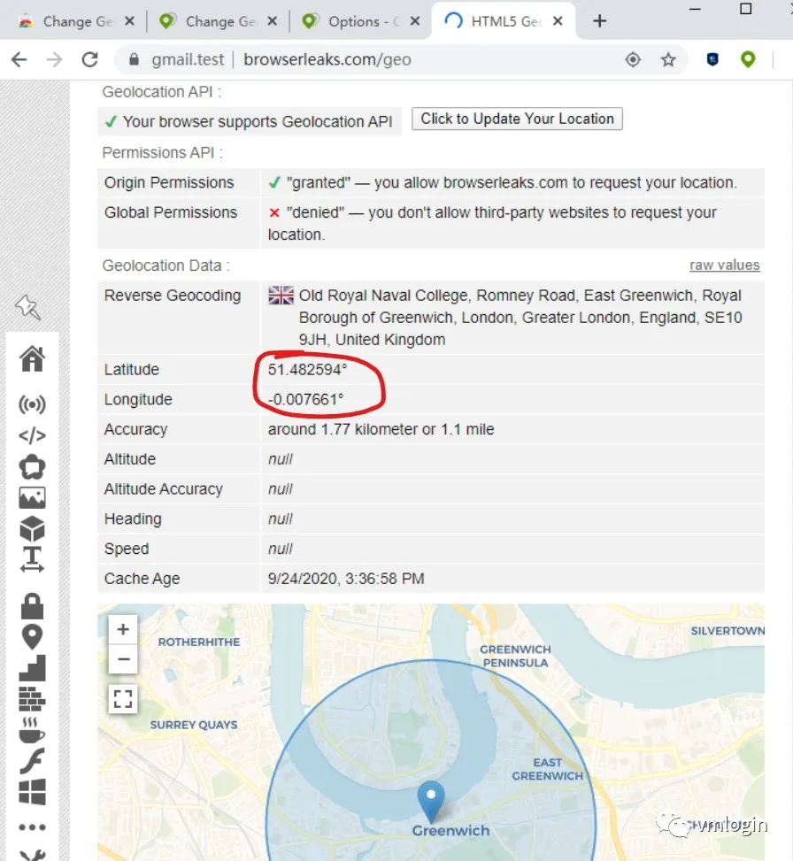 VMLogin 浏览器使用Geolocation定位插件